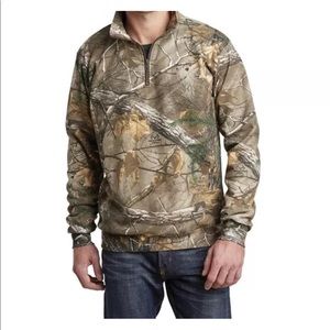 Realtree | Jackets & Coats | Real Tree Half Zip Knit Pullover Camo Mens ...
